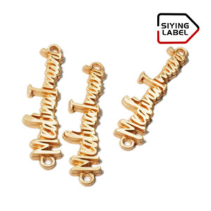 Metal Company Logo Custom Embossed Gold Plated Name Tags : SIYING LABEL